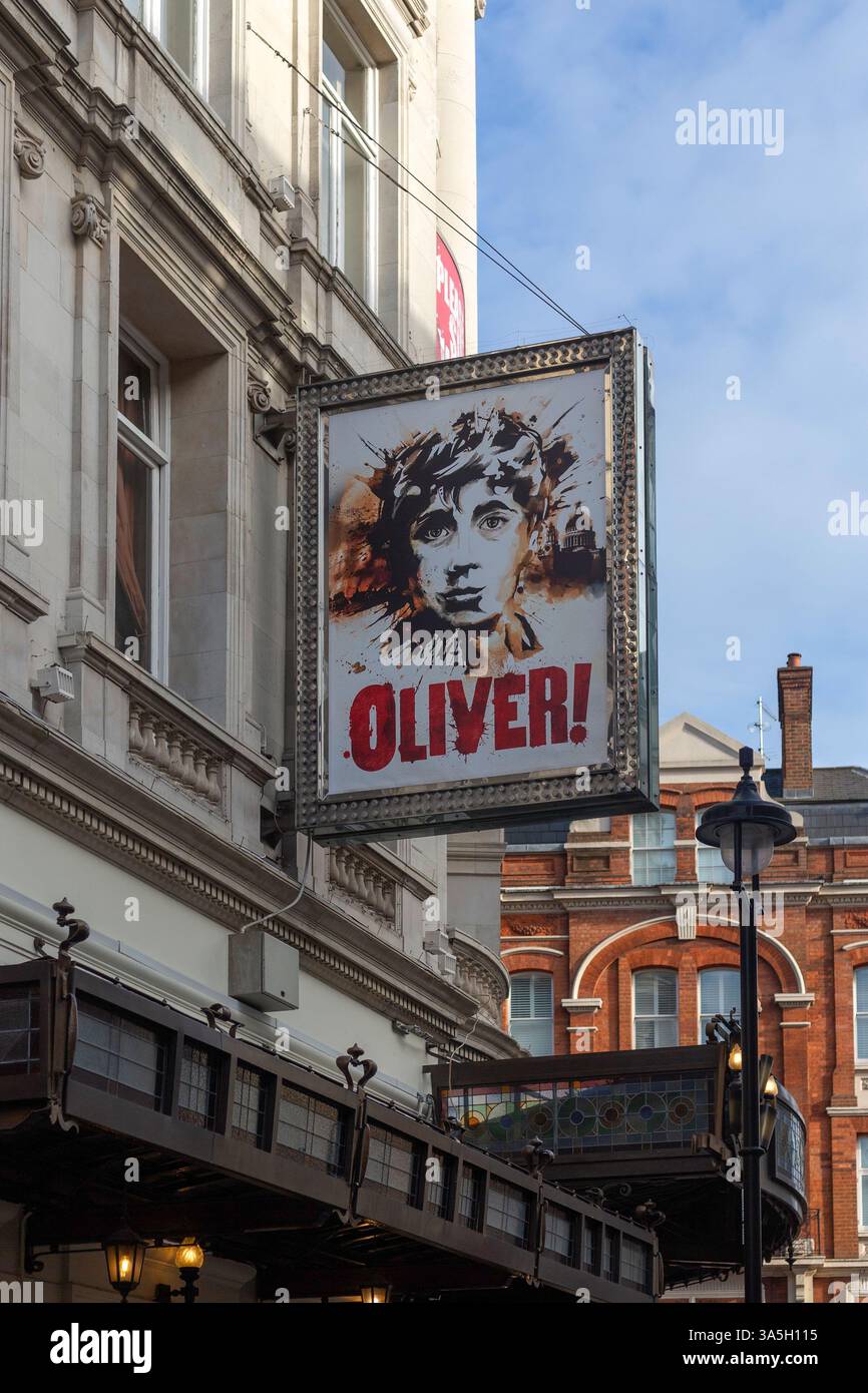 LONDON, UK - MARCH 19, 2025: Sign for the Musical Oliver! at the ...