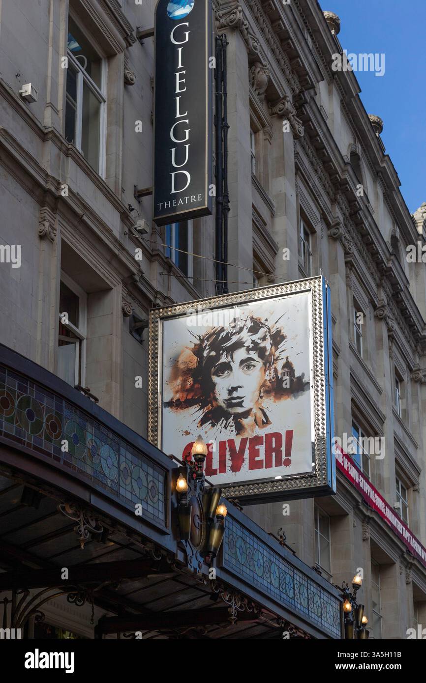 LONDON, UK - MARCH 19, 2025: Sign for the Musical Oliver! at the ...