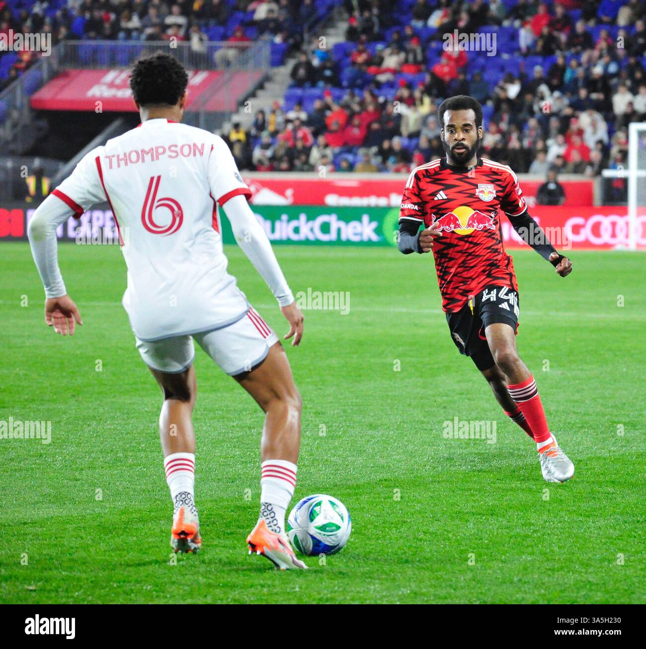 New York defender Raheem Edwards (44) looks to steal the ball from ...