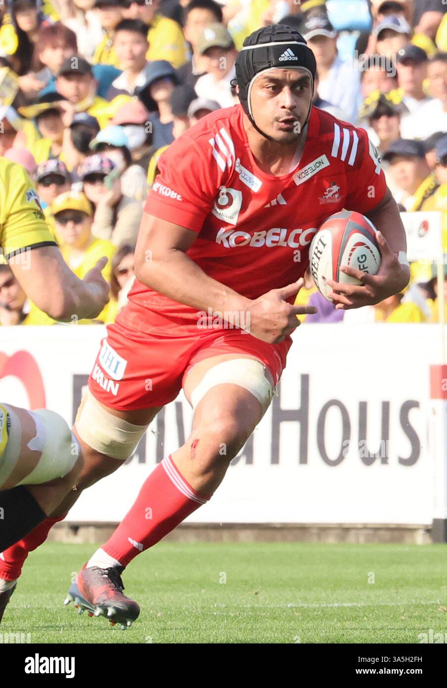 March 23, 2025, Tokyo, Japan - Kobelco Kobe Steelers lock Gerard Cowley ...