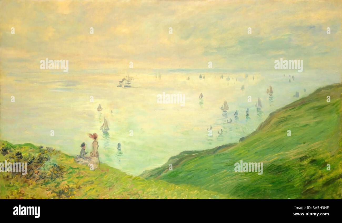 On the cliff at Dieppe, 1882 (Painting) by Monet, Claude (1840-1926 ...