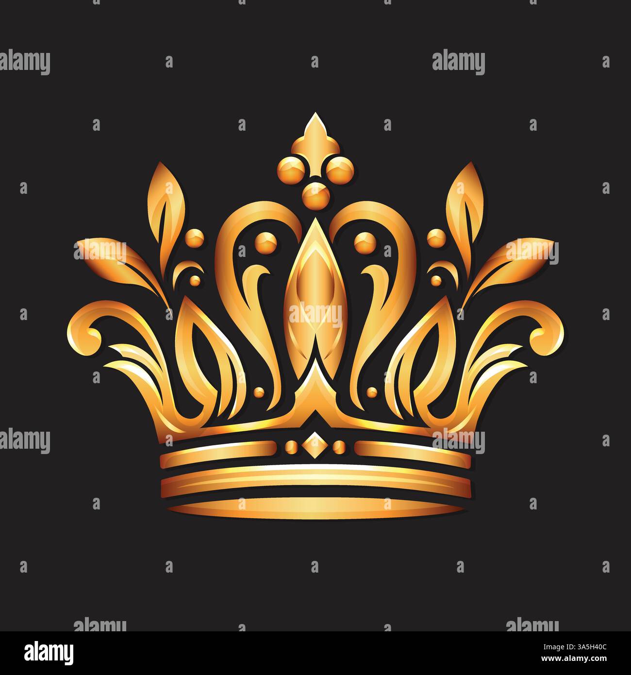 Gold Crown Flat Vector Illustration Isolated Stock Vector Image & Art ...