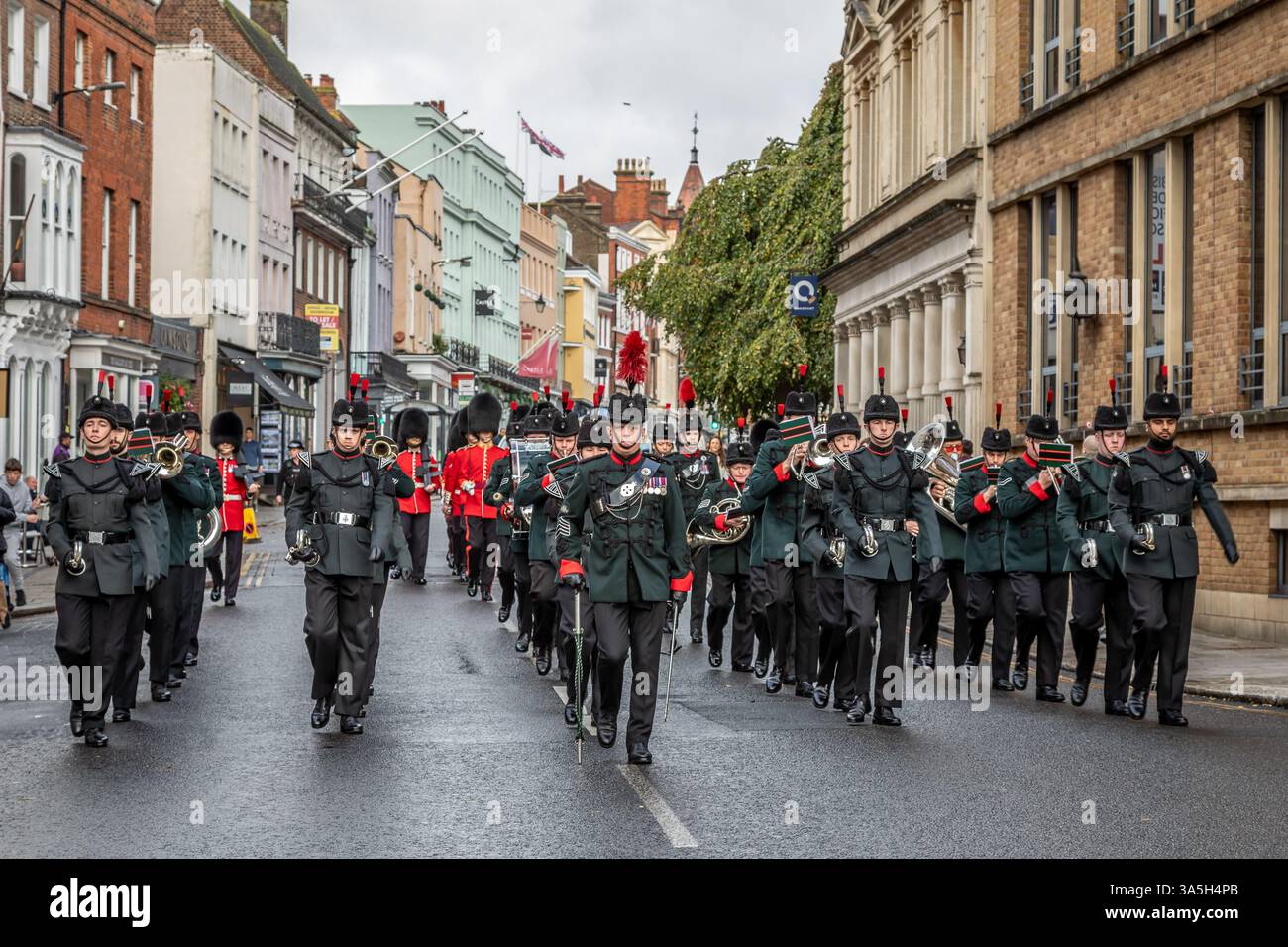 Band and Bugles of the Rifles, Windsor, Berkshire, England, UK Stock ...