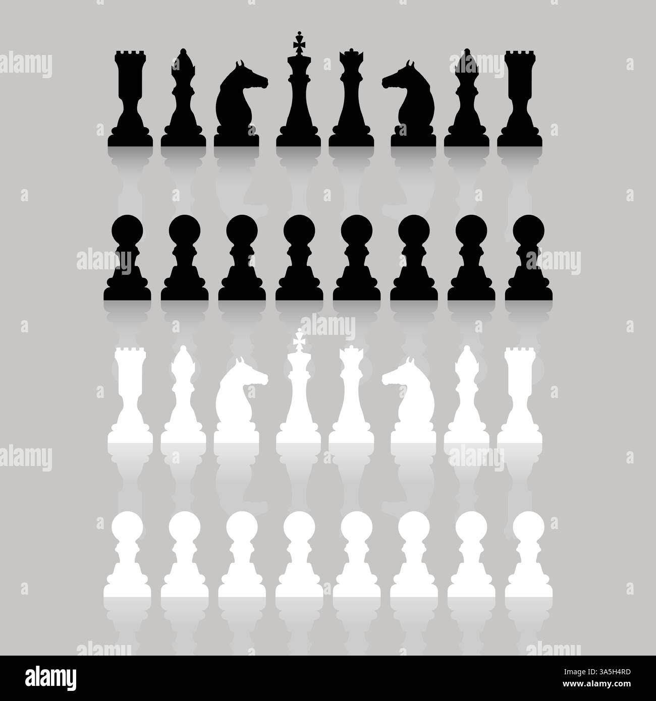 Chess all pieces, king queen, horse, in black and white pieces, chess board art chess background ...