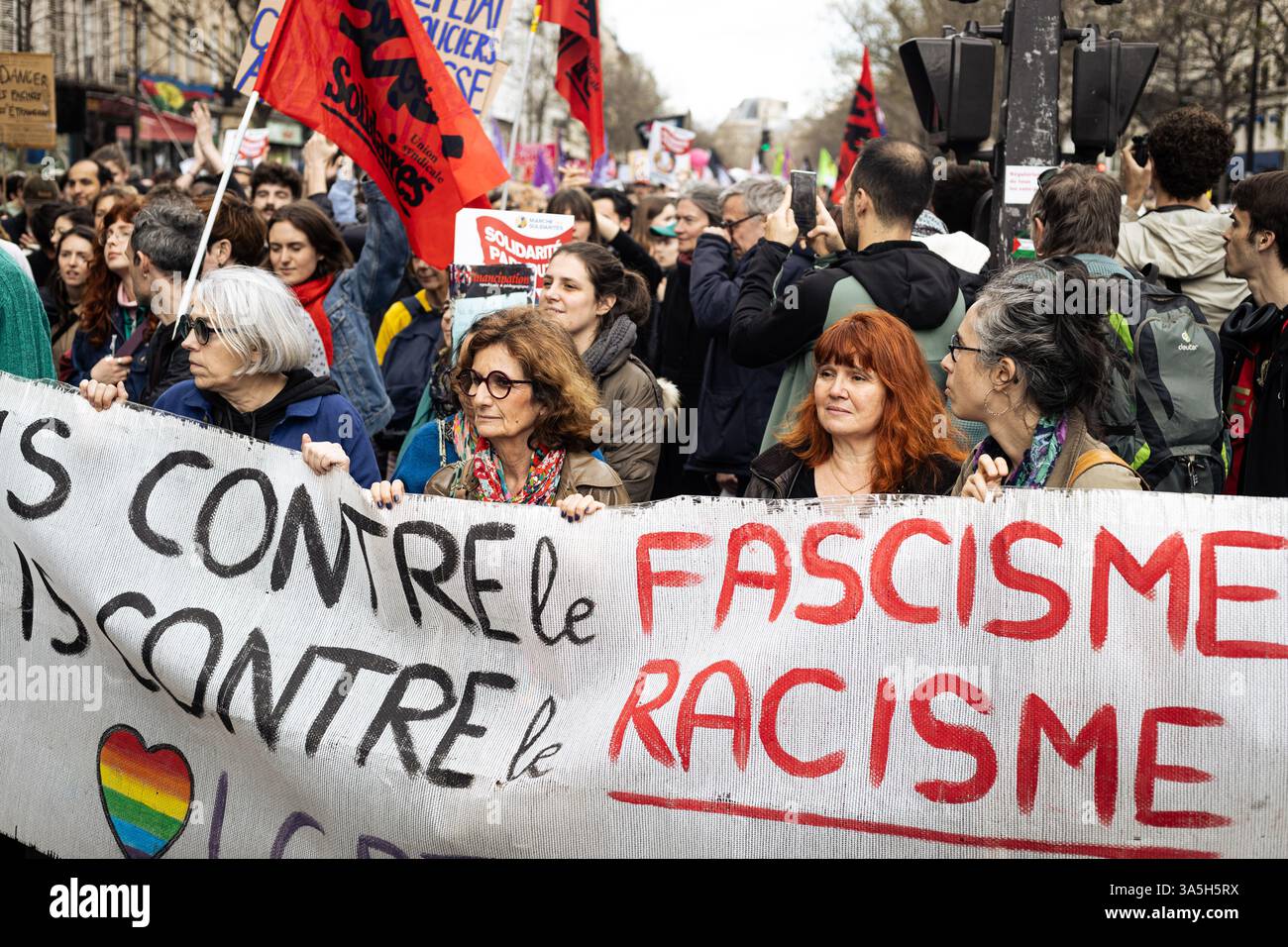 Huge crowd of demonstrators march during the demonstration against the ...