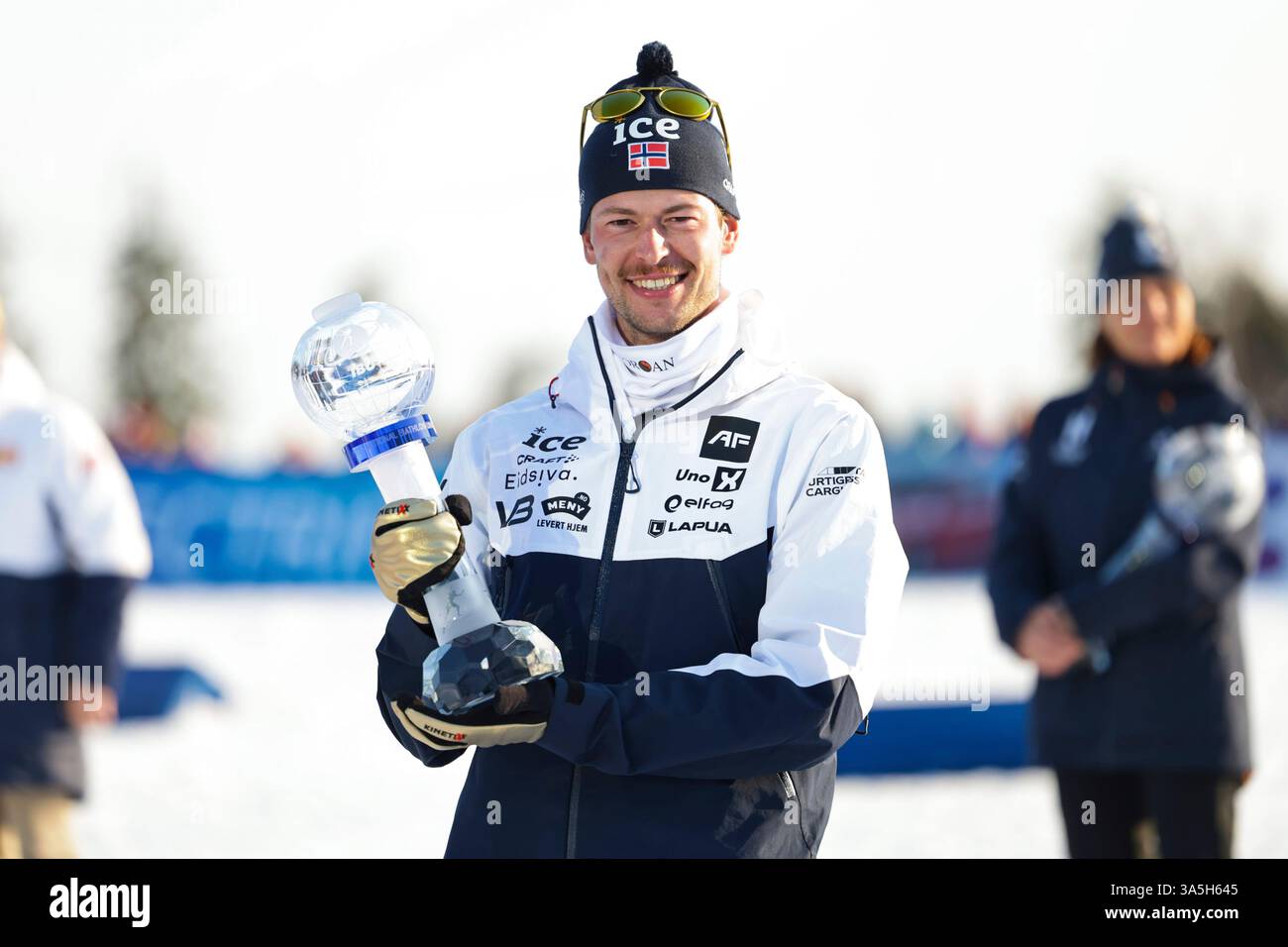 Sturla Holm Lægreid of Norway wins the overall World Cup after the ...