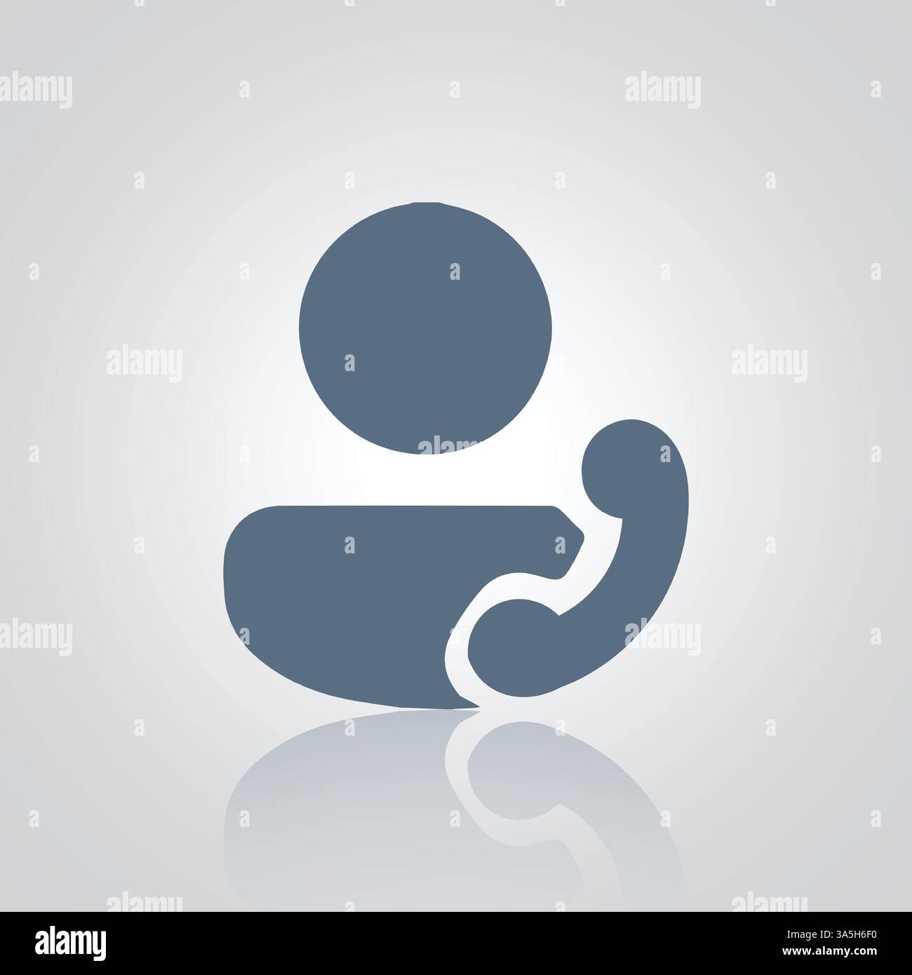 Generic person call icon, with sliver background Stock Vector Image ...