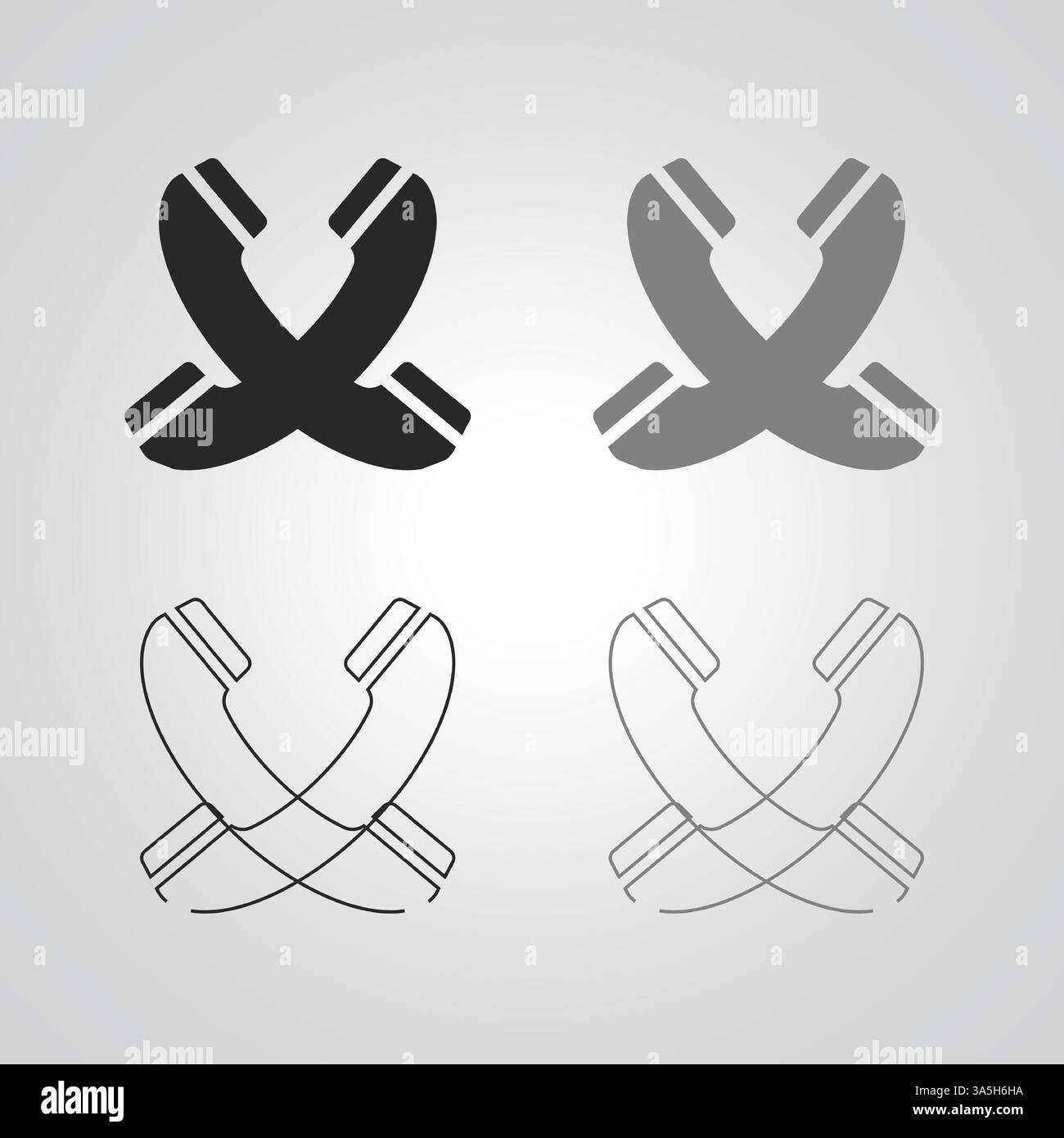 The call receiver icon is also outlined with a silver background Stock ...