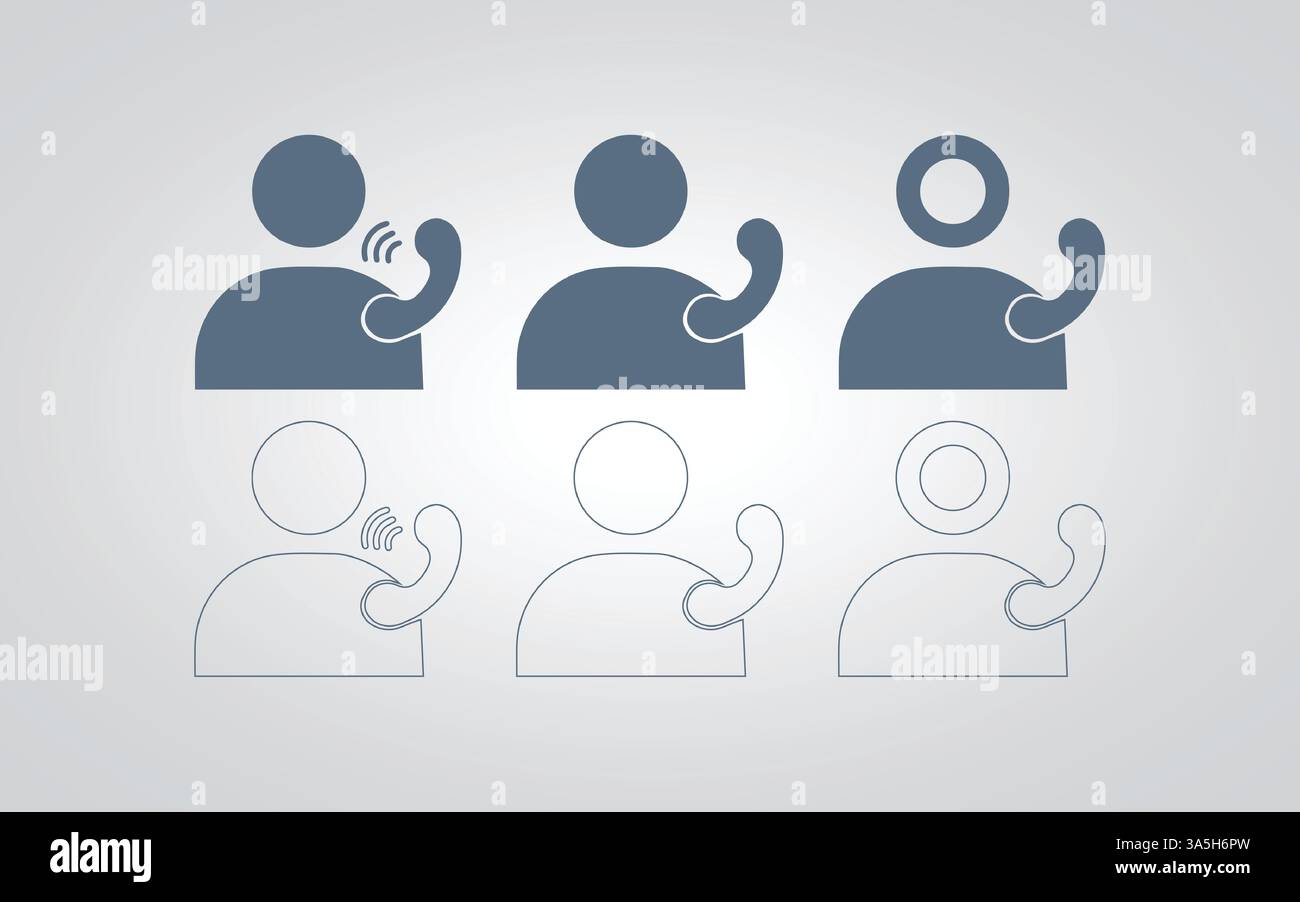 Set of generic person call icon, with silver background Stock Vector ...