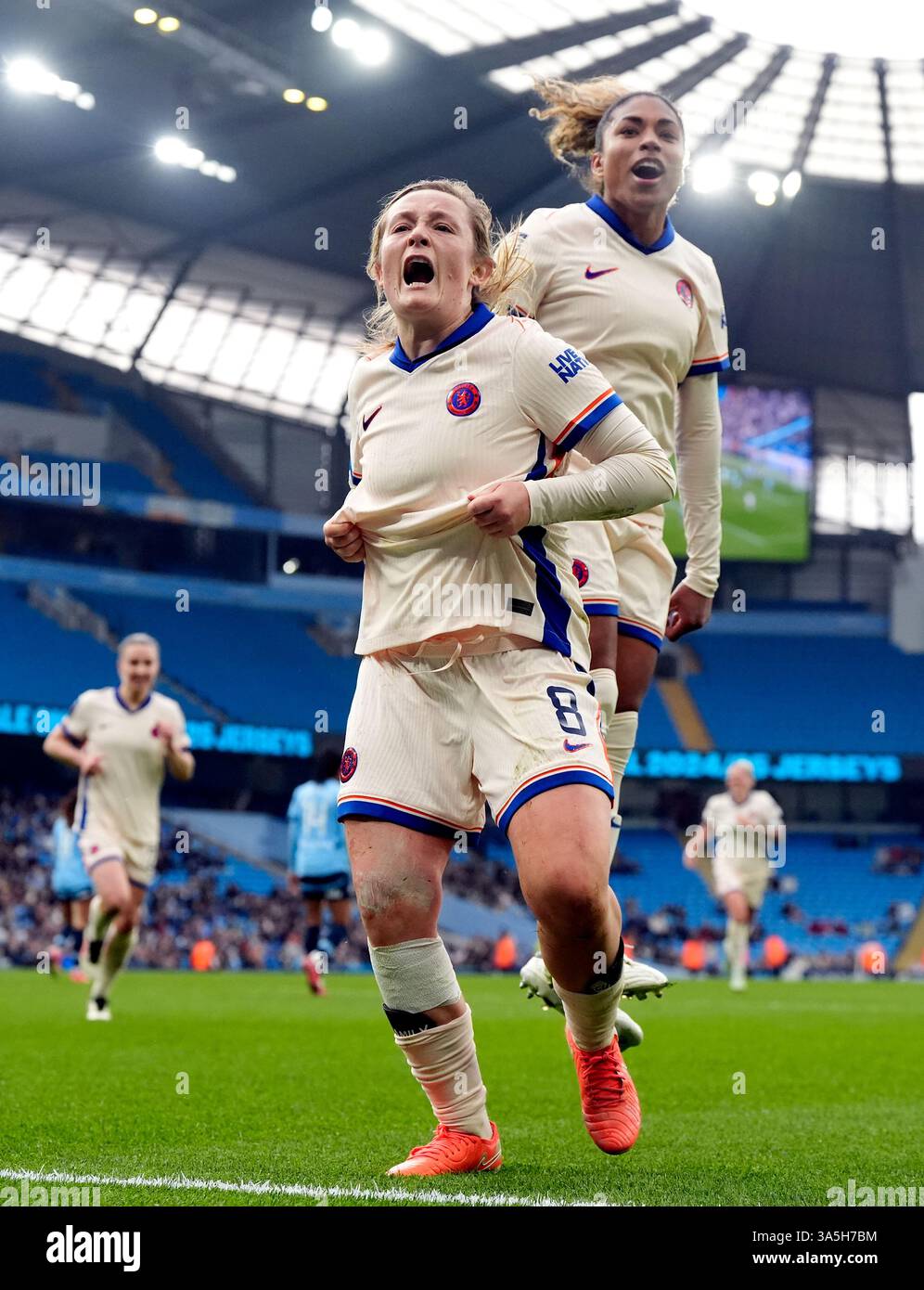 Chelsea's Erin Cuthbert celebrates scoring their side's second goal of ...