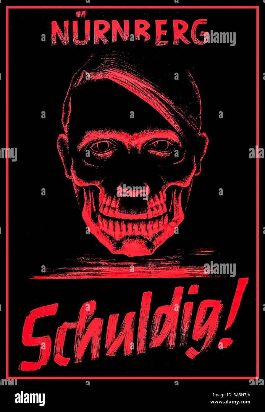 Poster “SCHULDIG” (GUILTY) created by Jurgen Freese for the Nuremberg ...