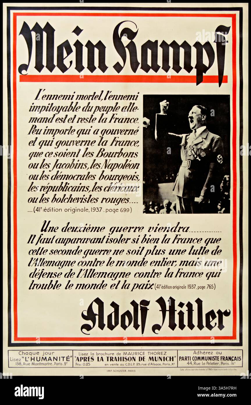 1920s mein kampf french language quotations hi-res stock photography ...