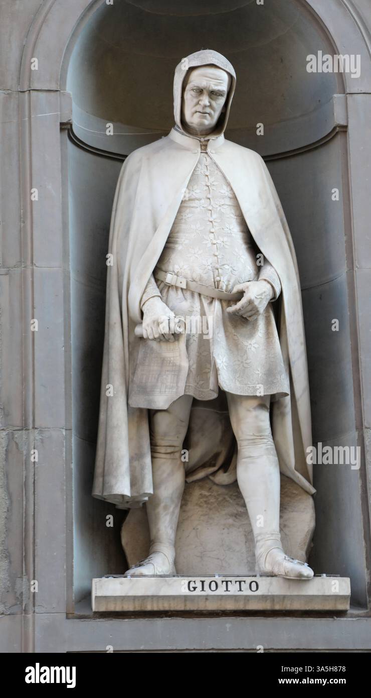 Florence, FI, Italy - March 4, 2025: Statue of GIOTTO DI BONDONE a ...