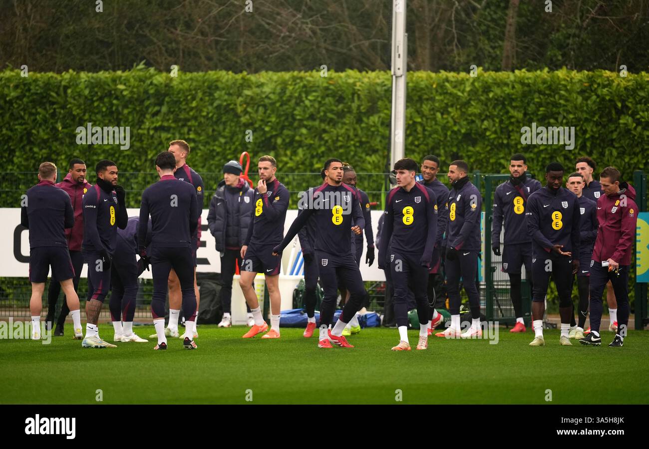 England players during a training session at Tottenham Hotspur Training ...