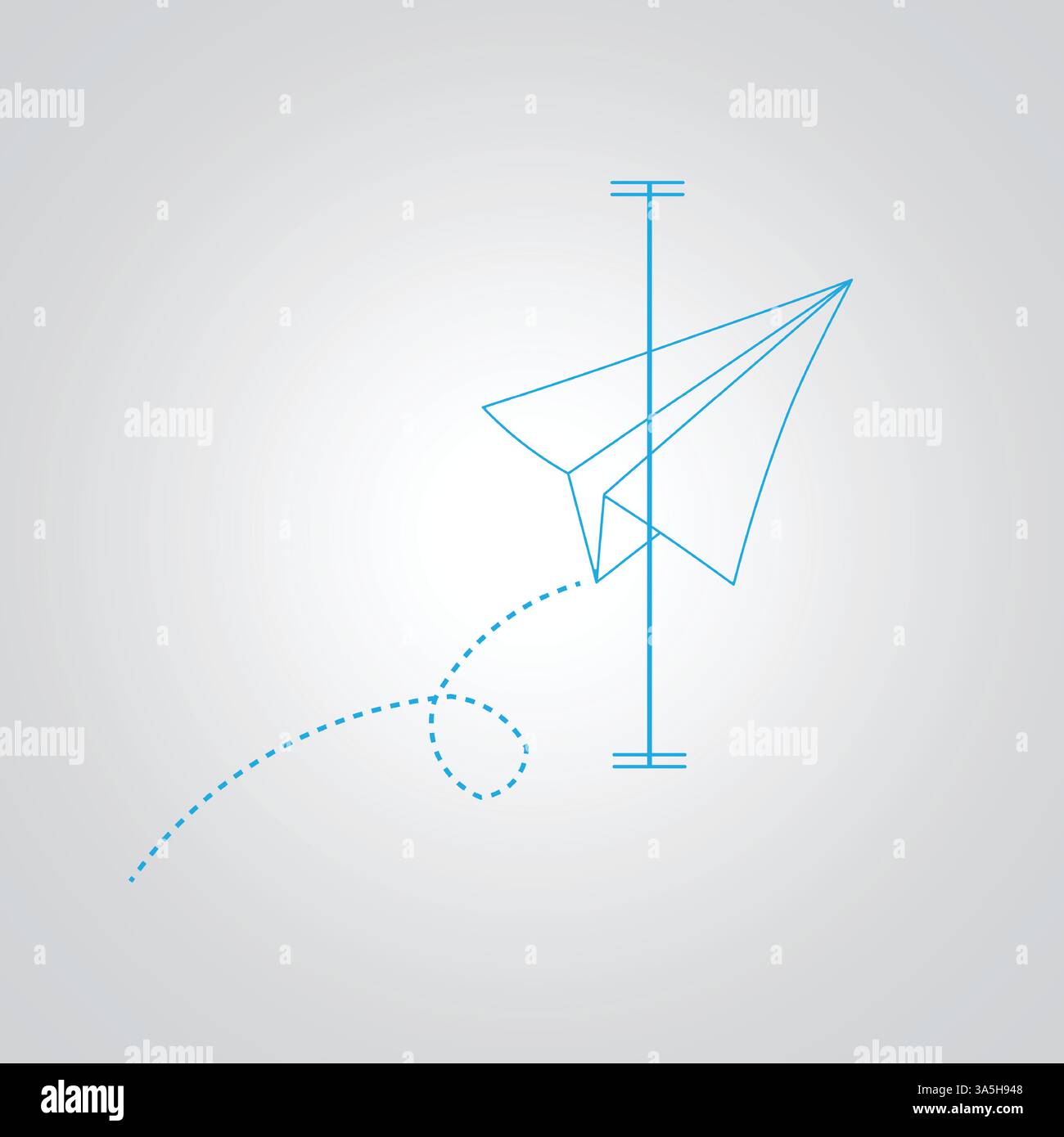 Paper plane blue outline social media concept transportation ...