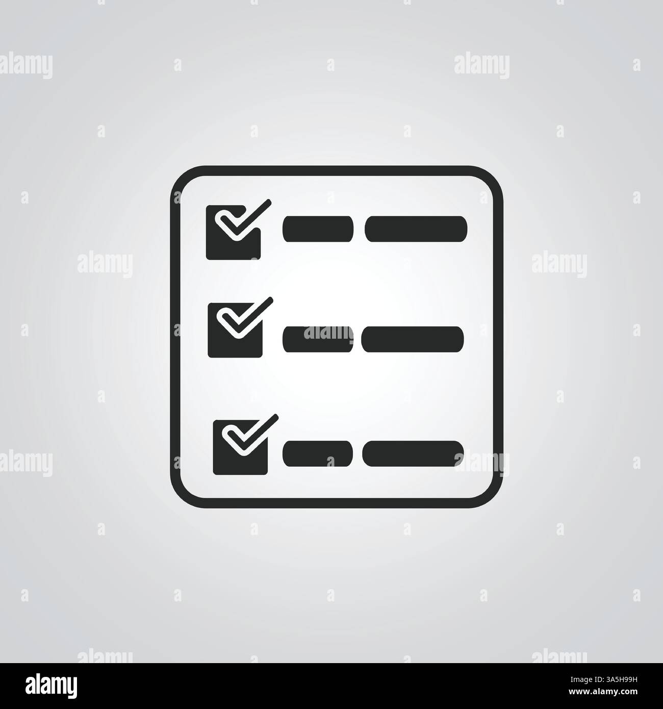 Writing icons, a checklist icon with a silver background Stock Vector ...