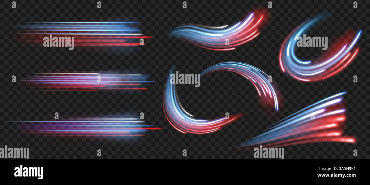 Curved light trails Stock Vector Images - Alamy