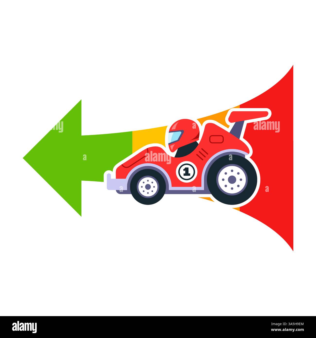 Speeding race car vector icon. Vector illustration Stock Vector Image ...