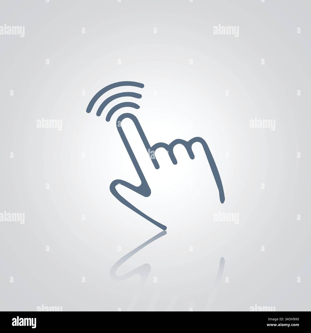 Online finger cursor icons, mouse icons, actions with a silver ...