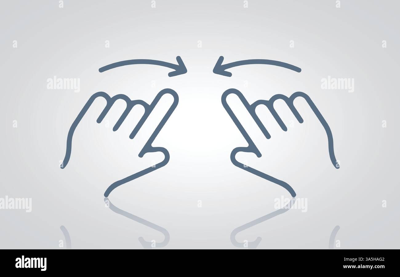 Zoom hand signs, Hand gesture icons with shadow with a silver abstract ...