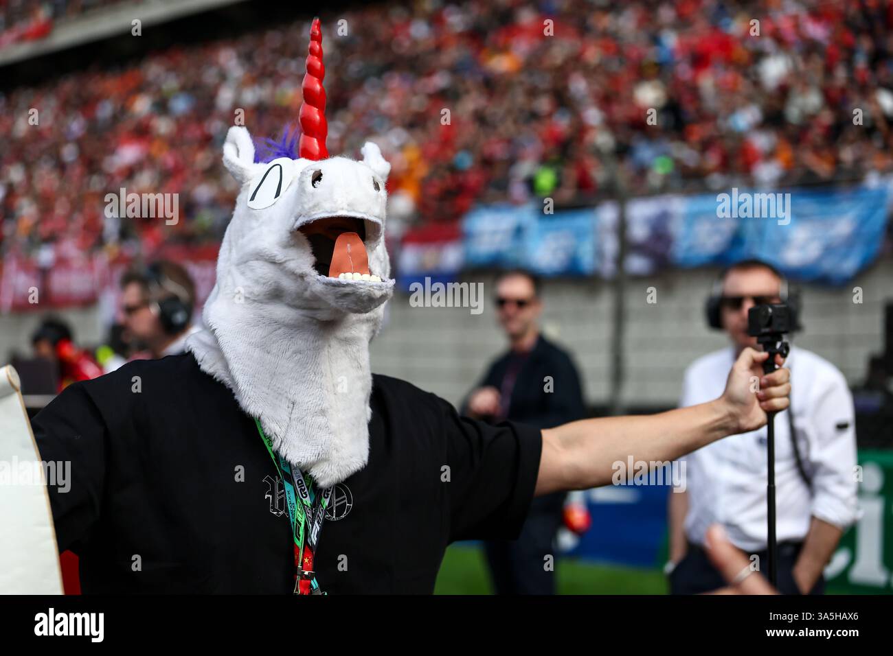 SHANGHAI, CHINA- MARCH 23: Influencer Xue Zhang appears on the grid during the F1 Grand Prix of ...