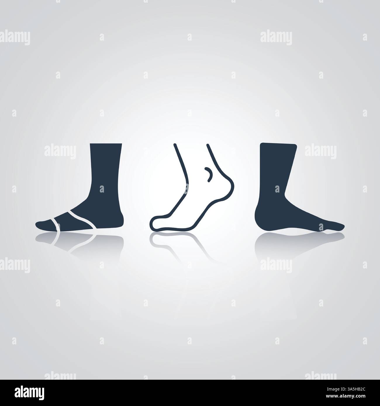 Socks Icon and foot, with a silver abstract background Stock Vector ...