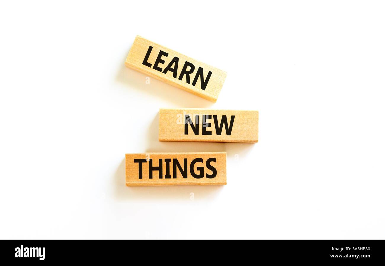 Learn new things symbol. Concept words Learn new things on beautiful ...