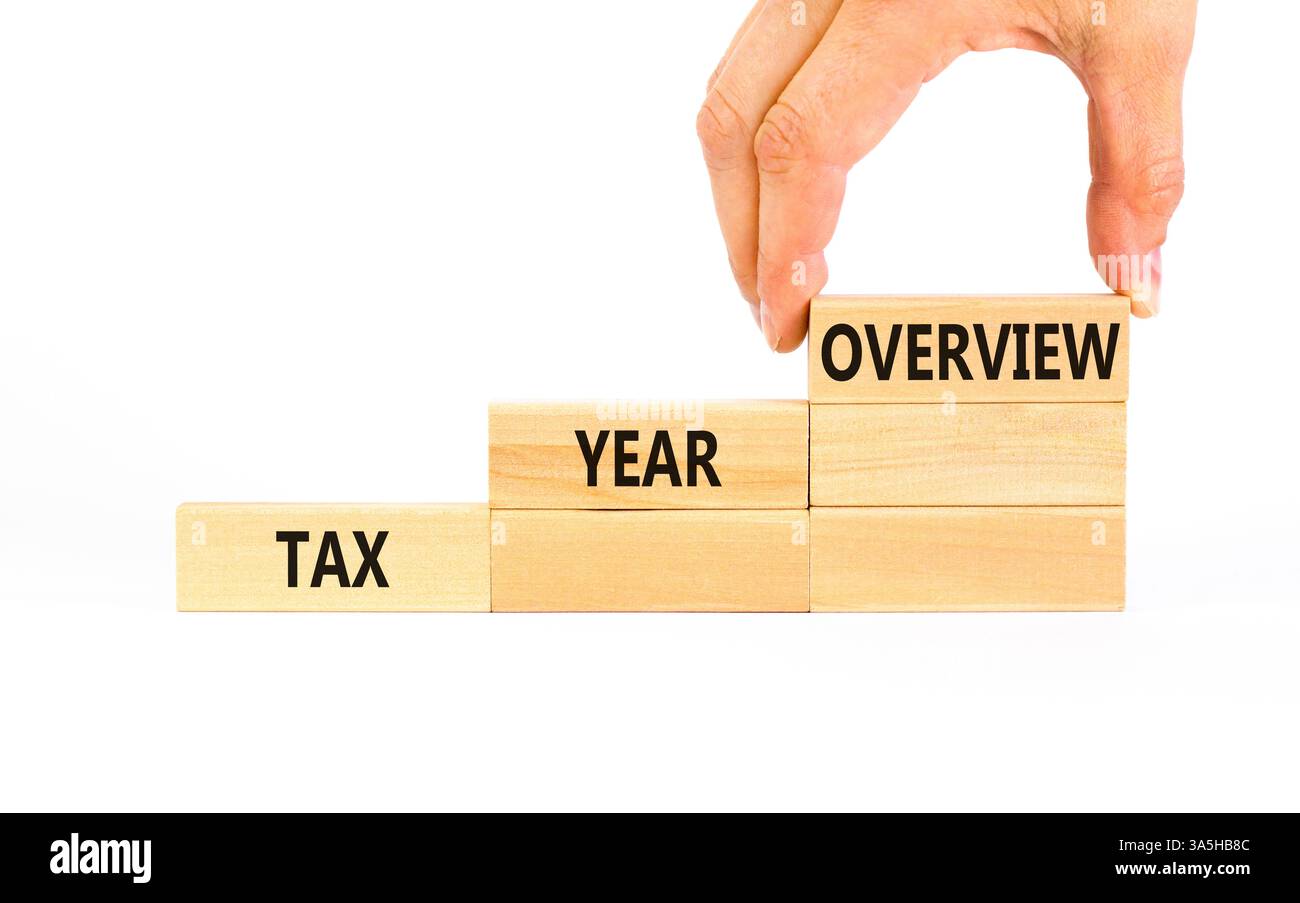 Tax year overview symbol. Concept words Tax year overview on beautiful ...
