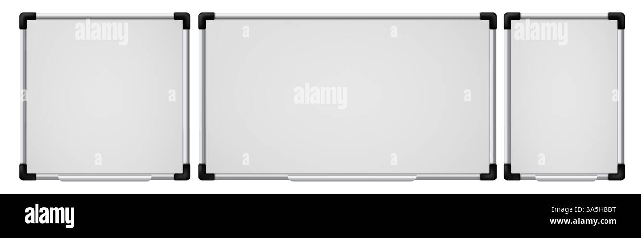 White boards. 3d realistic school or business office demonstration ...