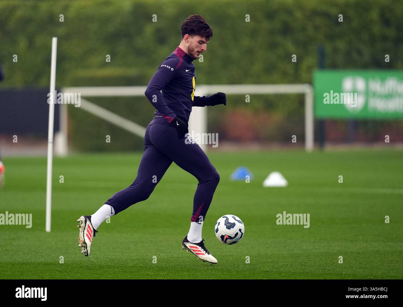 England's Declan Rice during a training session at Tottenham Hotspur ...