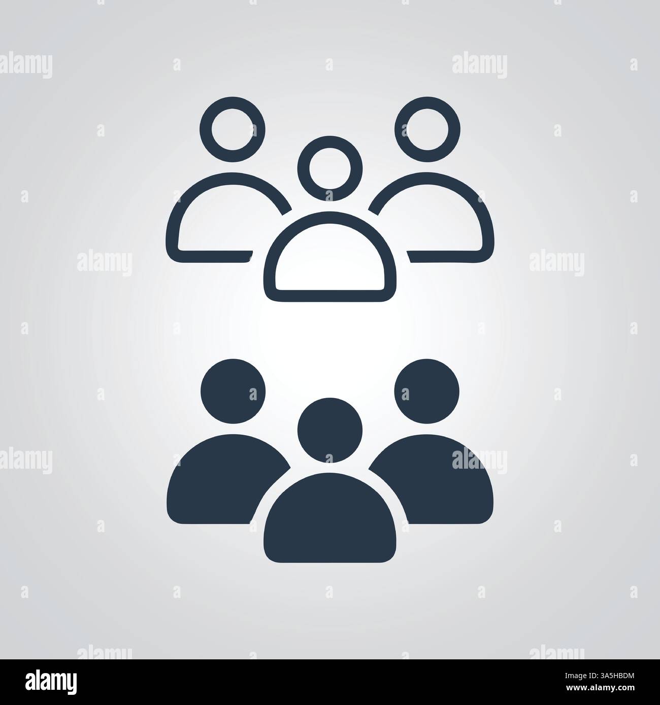 People icon collection, group team icons, signs, and a silver abstract ...