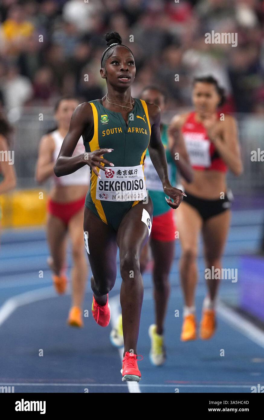 Nanjing, China's Jiangsu Province. 23rd Mar, 2025. Prudence Sekgodiso (front) of South Africa ...