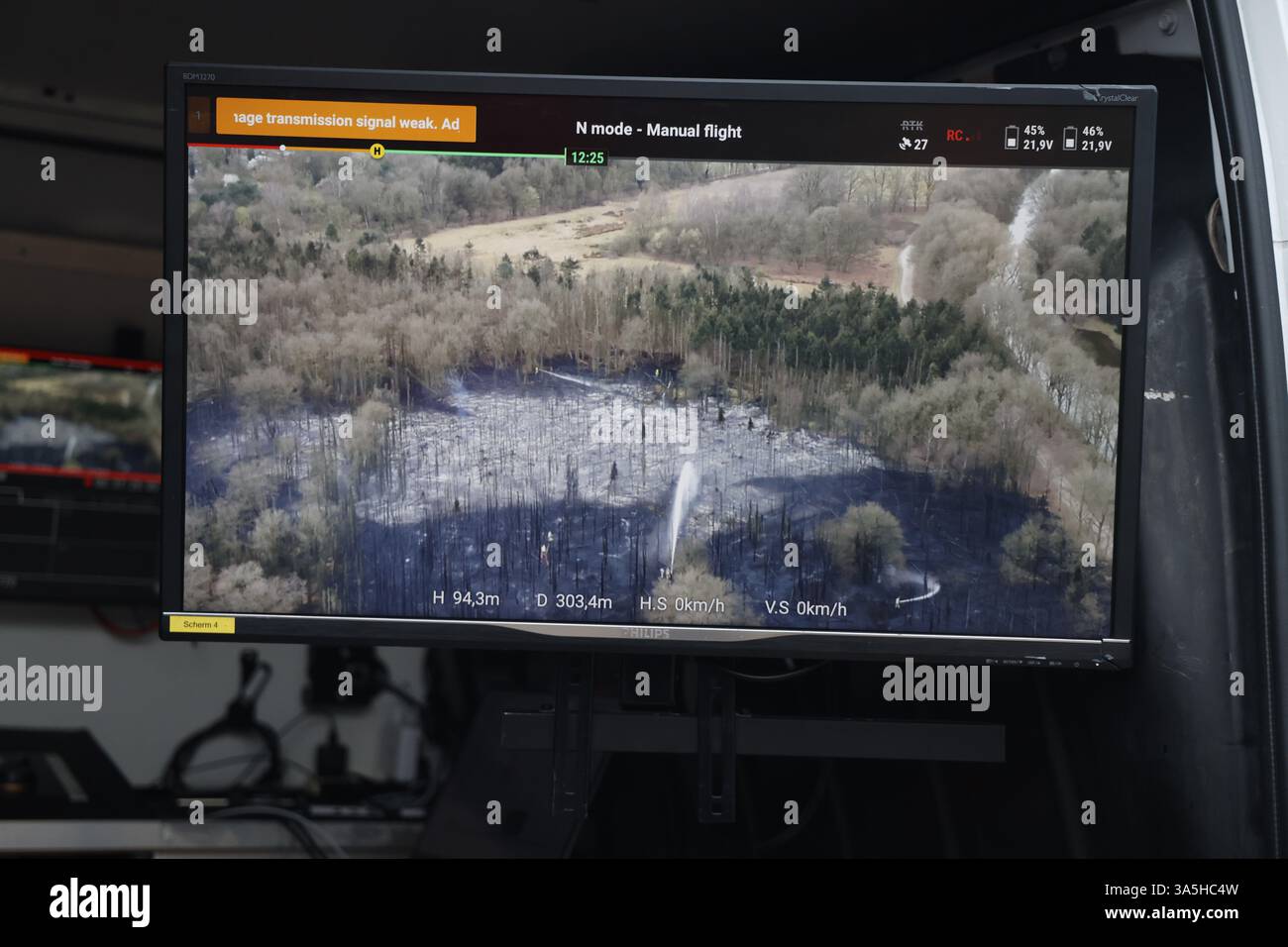 De Klinge, Belgium. 23rd Mar, 2025. A heavy fire is currently raging in ...