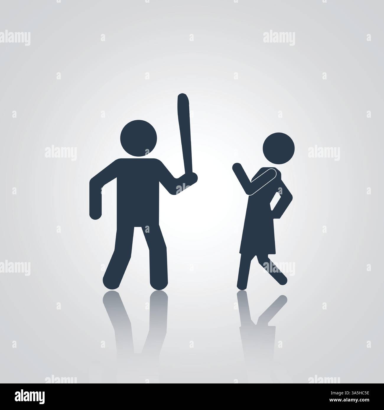 Violent man on women icon, domestic violence signs Stock Vector Image ...