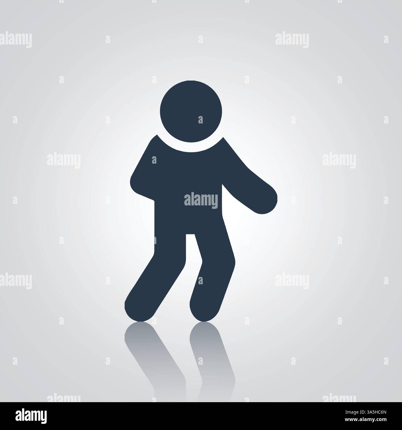 A man walking, Person walking icon, sings, with a silver background ...