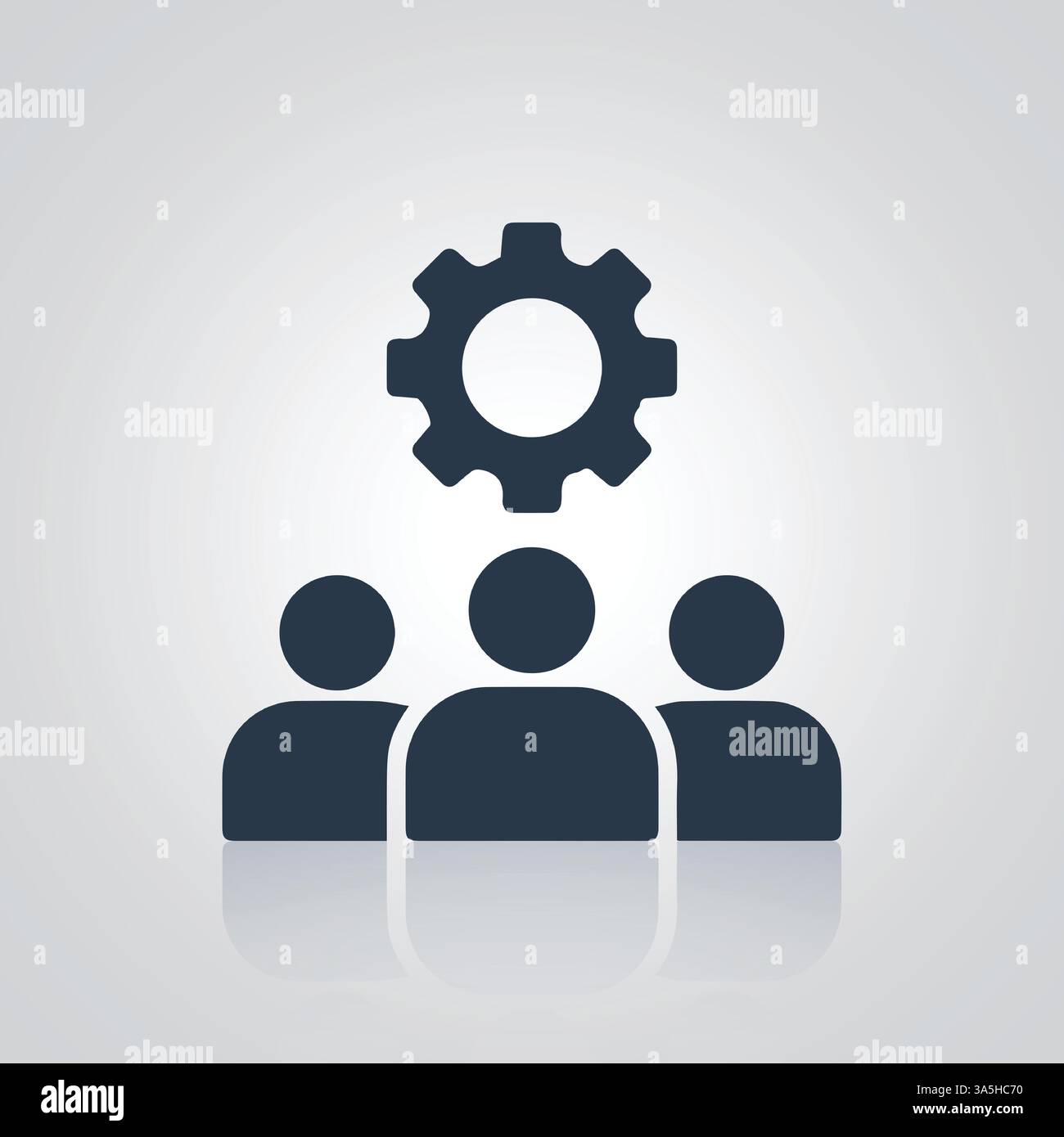 Teamwork management icon, management Icon, and a silver abstract ...