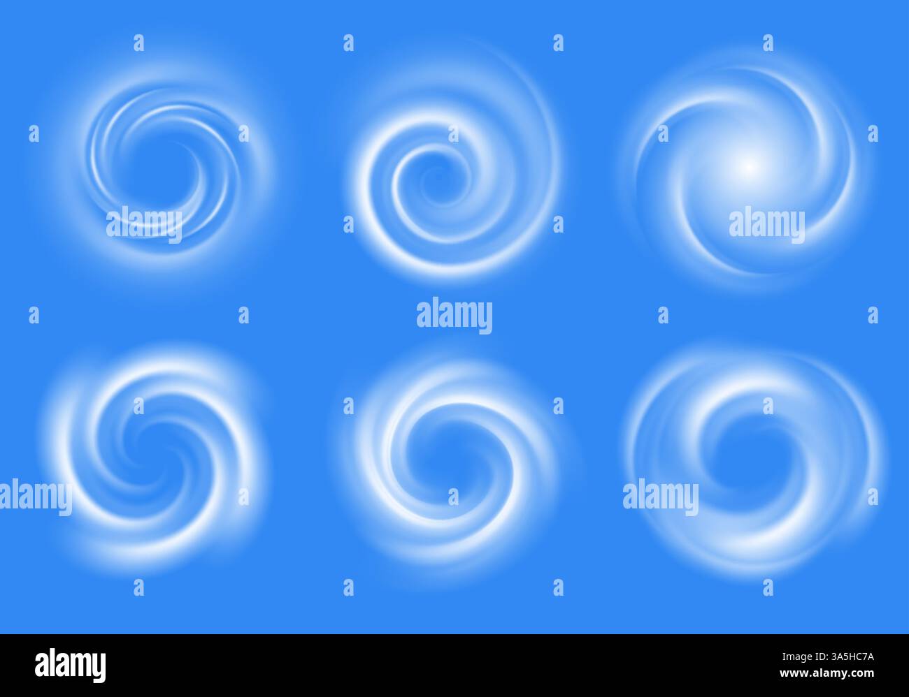 Air swirl. Swirl light effect, spiral air flow, circular vortex, cold ...