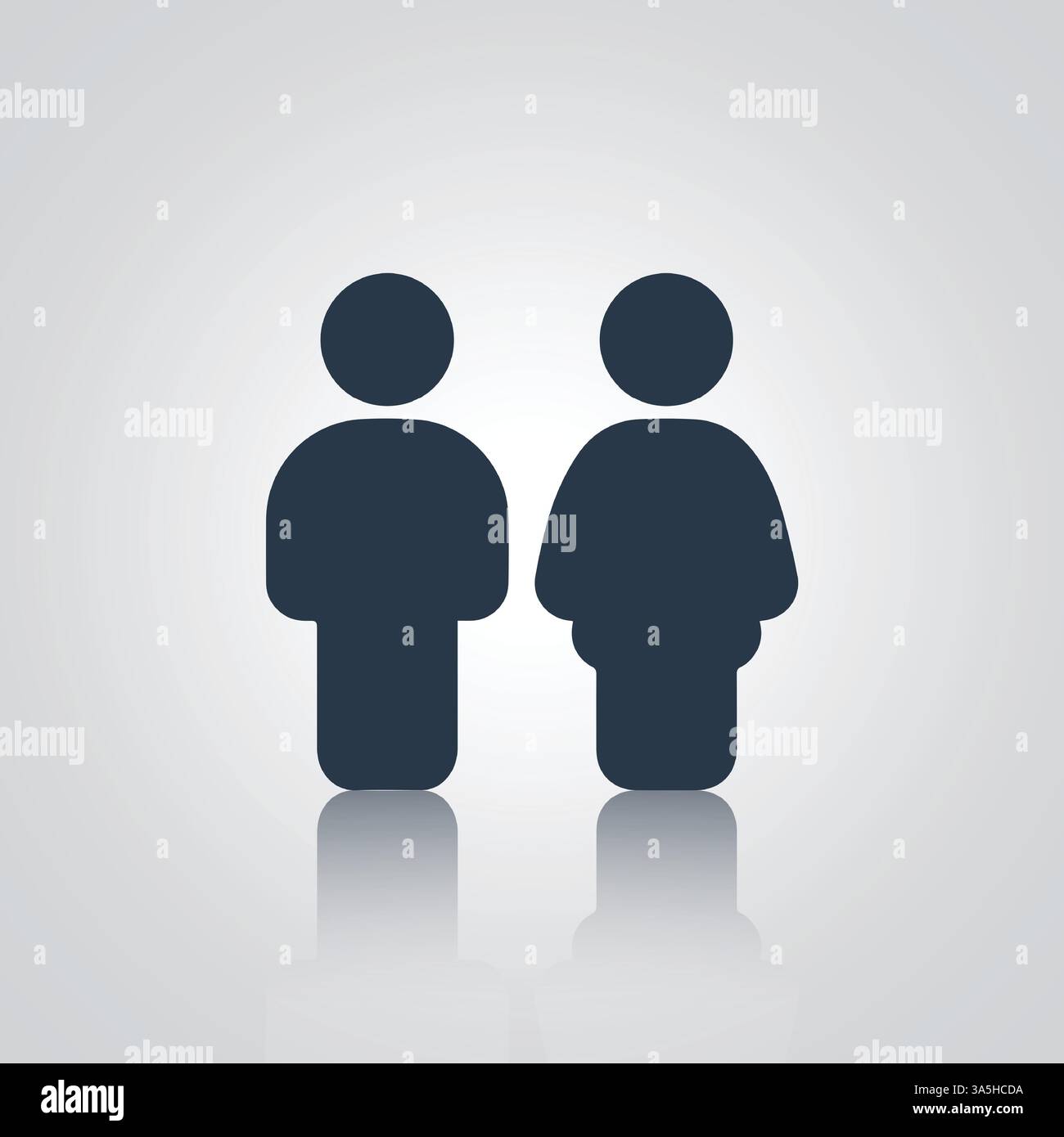 Pictograms of a man and a woman, signs on the restroom doors, signs ...