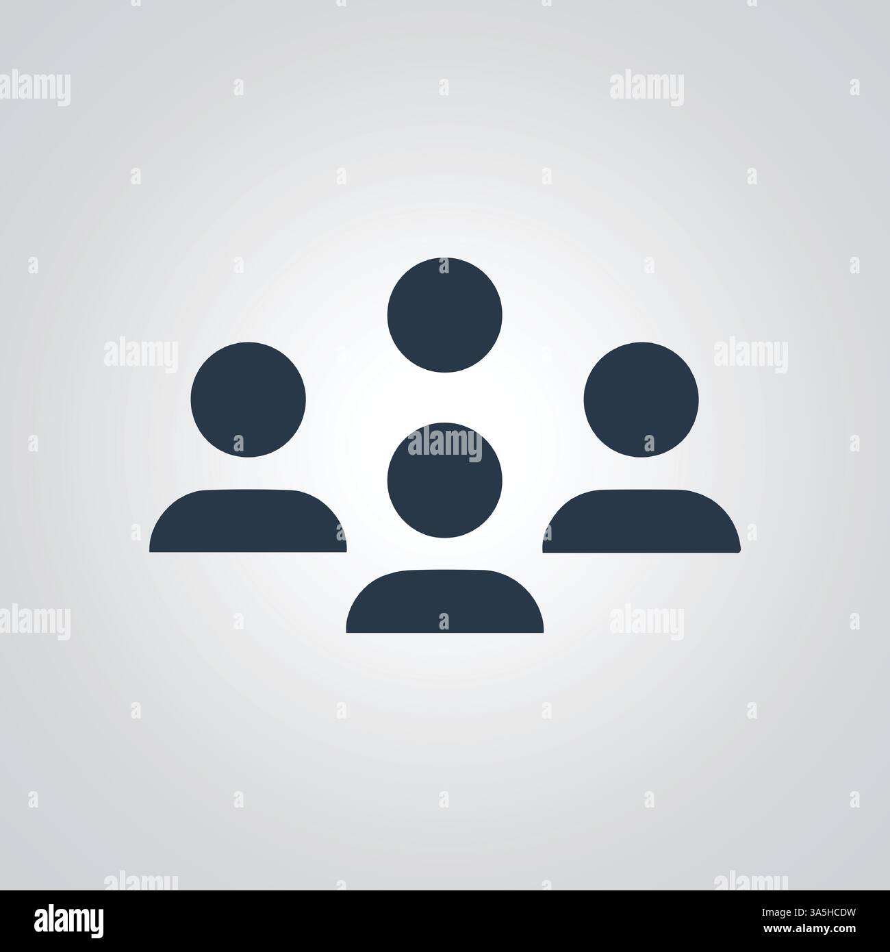 Group team icon, Communities multiple person icons, silver abstract ...