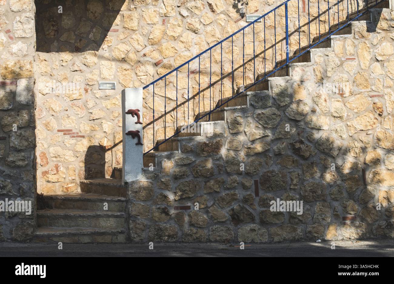 Typical Greek house. Sunny day. Greece Stock Photo - Alamy