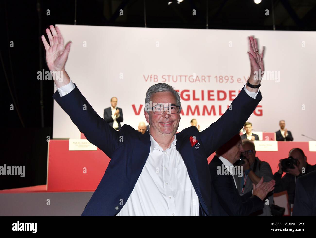 President Dietmar Allgaier VfB Stuttgart celebrates winning the ...