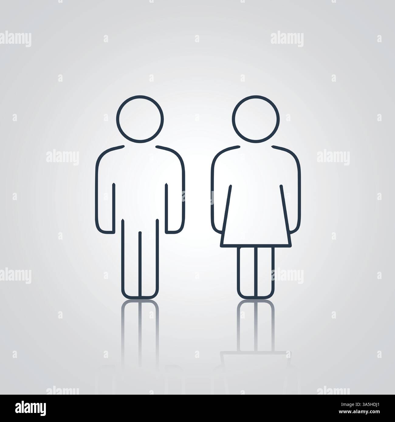 Pictograms of a man and a woman, signs on the toilet doors Stock Vector ...