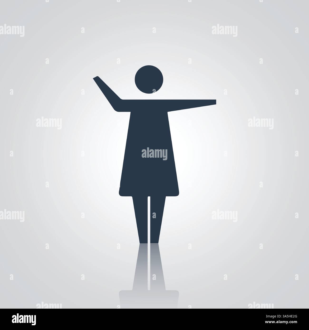 Woman icon, open arms icon, and female dancing icon, with a silver ...