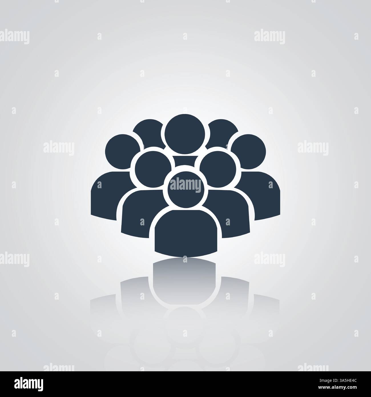 Teamwork, a group of community icons, with a silver background Stock ...