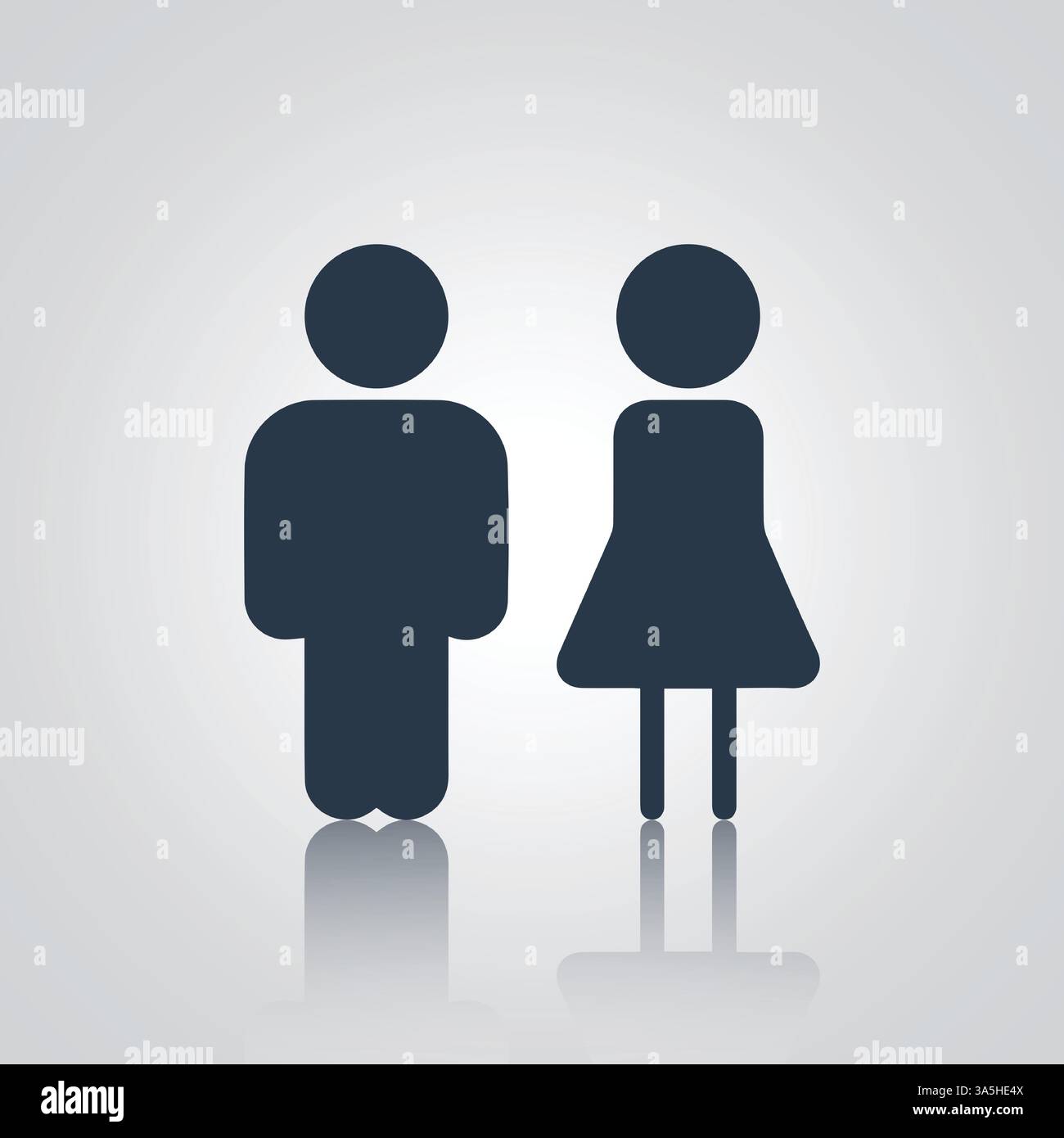 Pictograms of a man and a woman, Toilet Doors, signs, icons, dark color ...