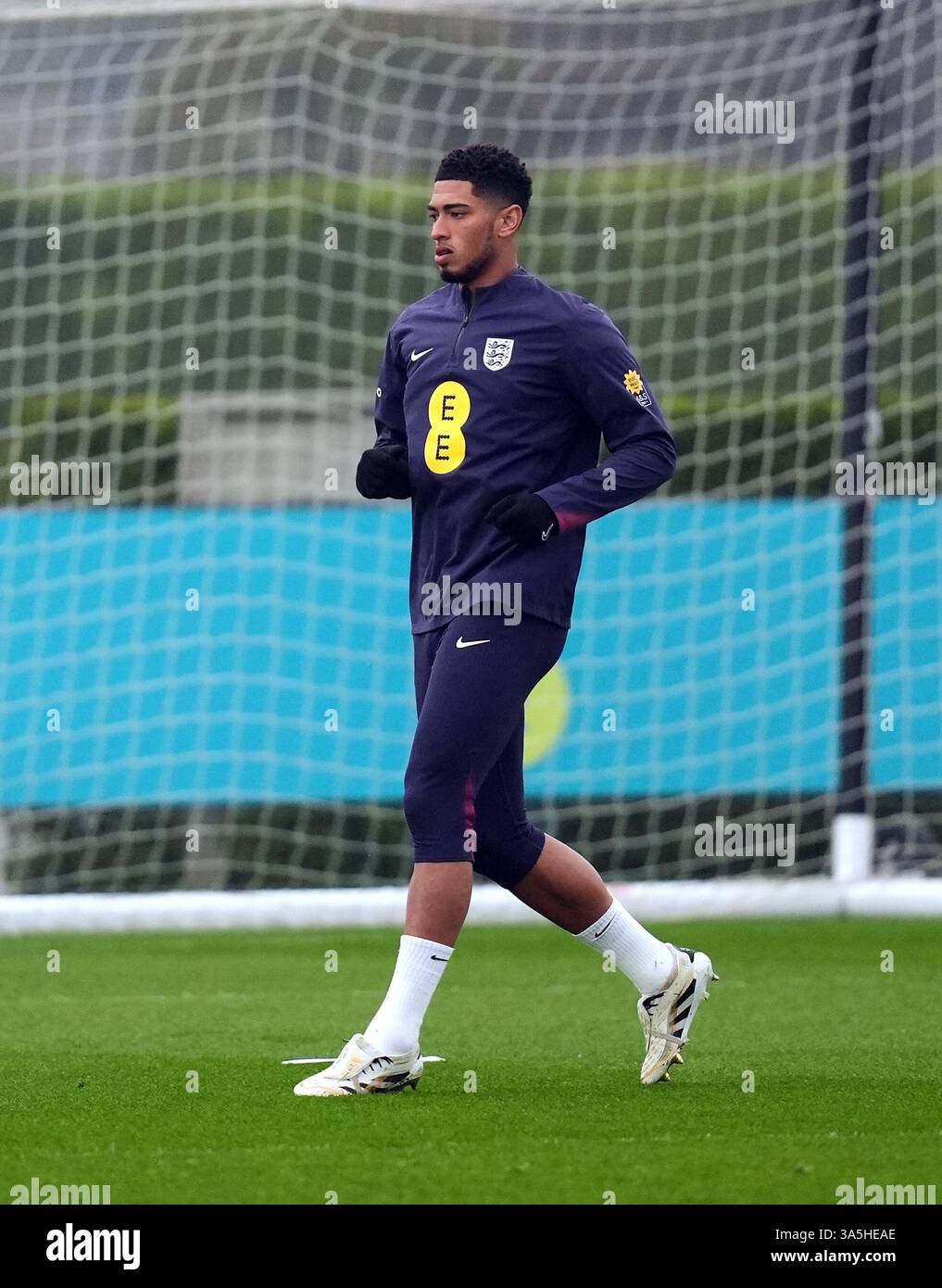England's Jude Bellingham during a training session at Tottenham ...