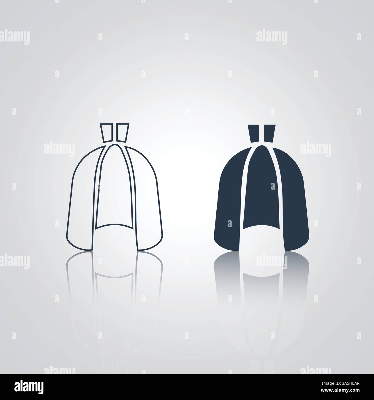 Cape icon, vampire cape sign, with a silver background Stock Vector ...