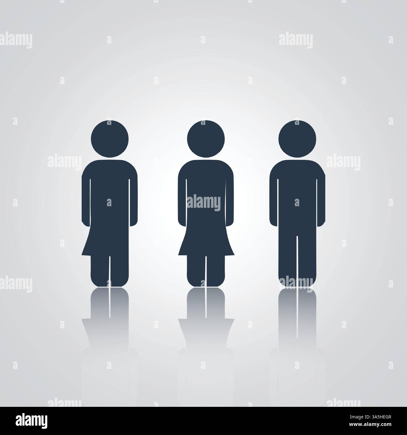 Pictograms of a man and a woman, toilet doors, signs, icons, different ...