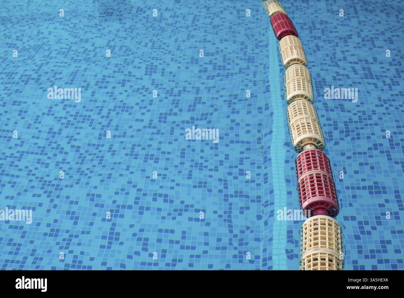 Swimming pool and swimming hall. Blue color swimming pool Stock Photo ...