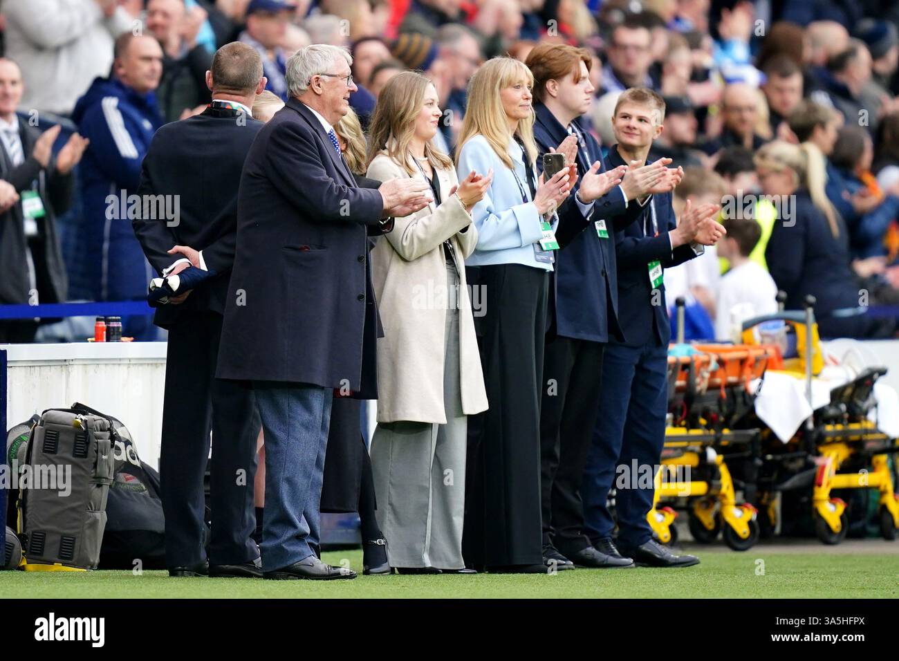 Sir Alex Ferguson with members of former Scotland player Denis Law's ...
